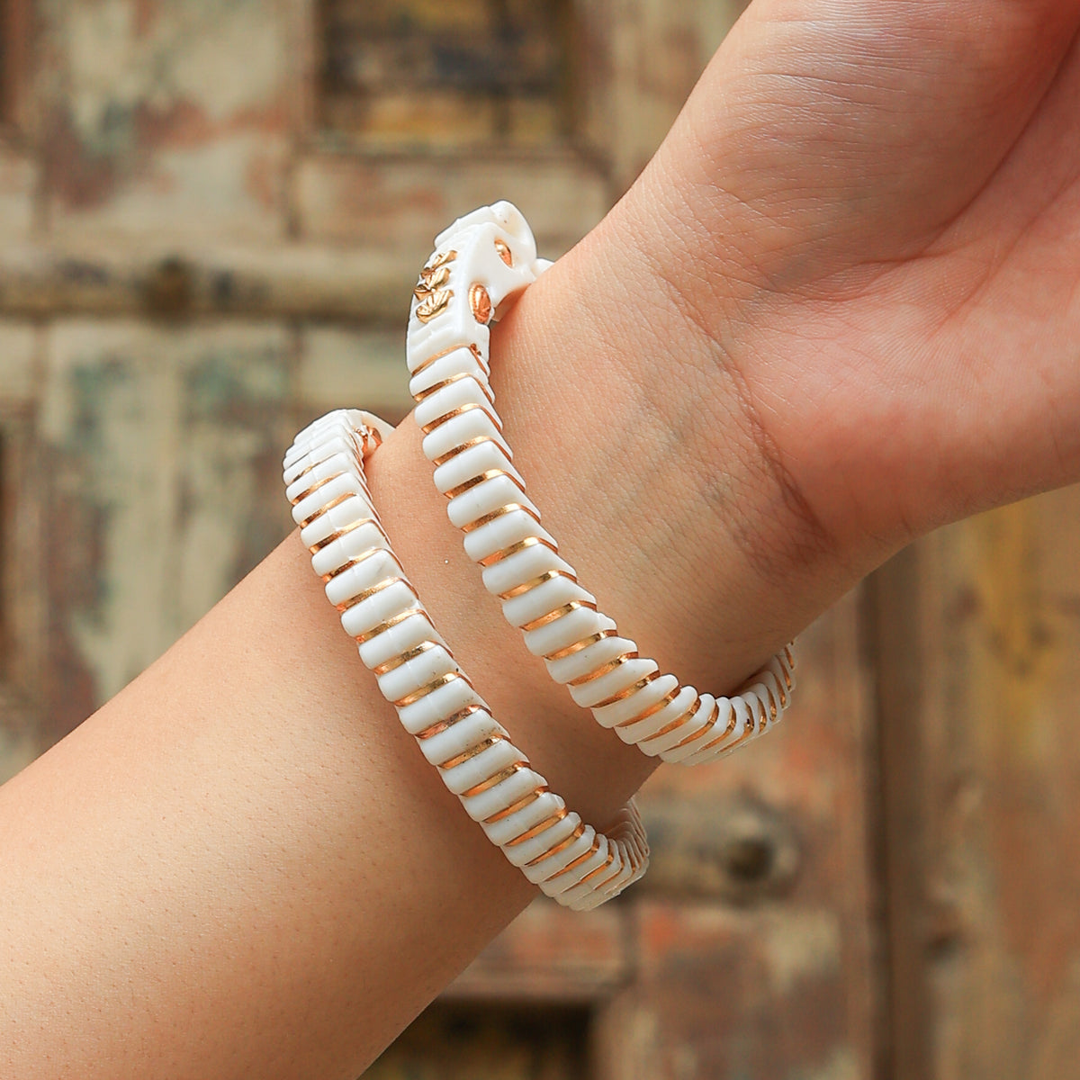 Rupali Hathi Mukh Shakha Pola Bangles – Revive Home
