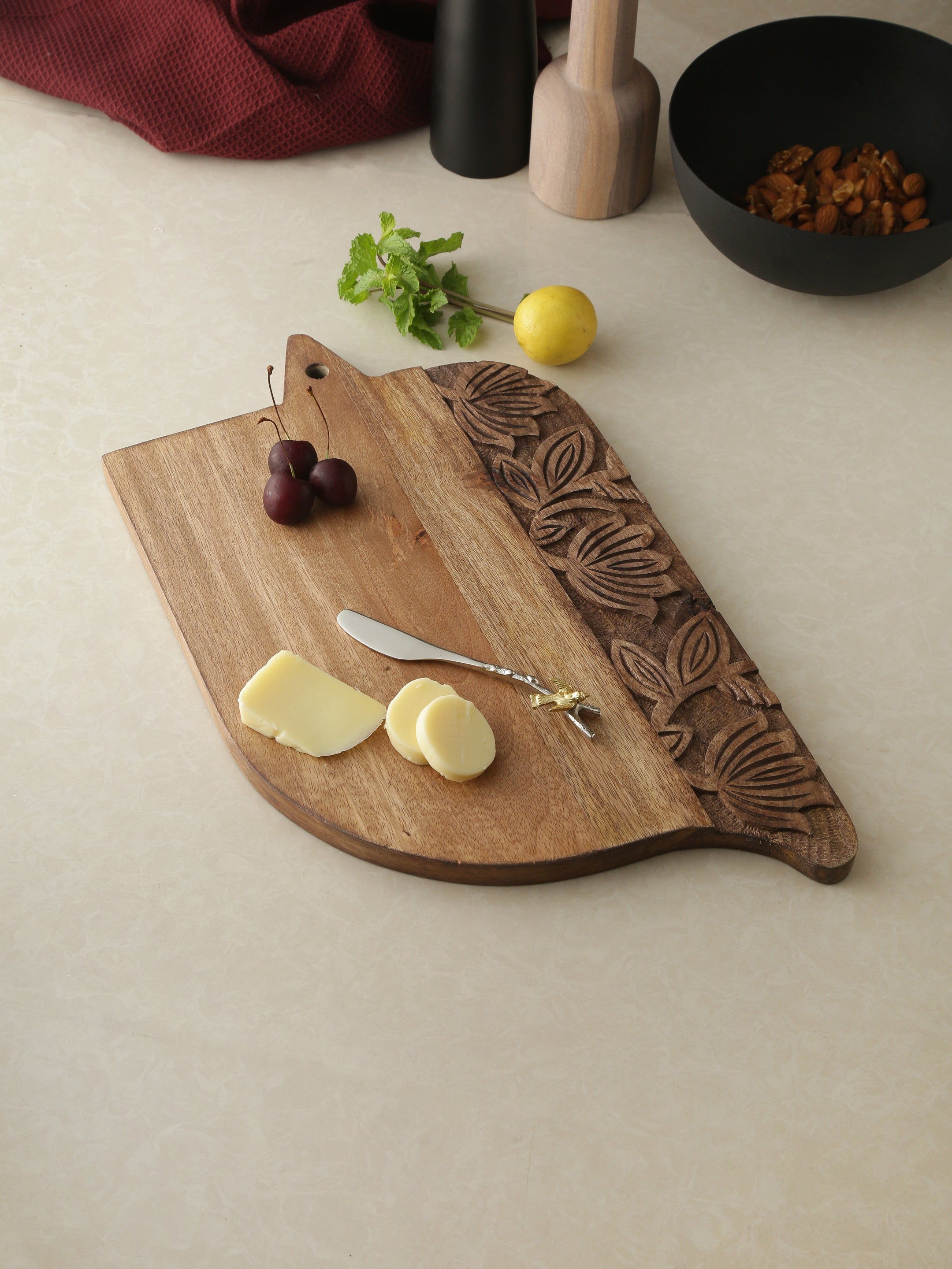 Chopping Board - Cheese Board Cum Platter With Flower Border – Revive Home
