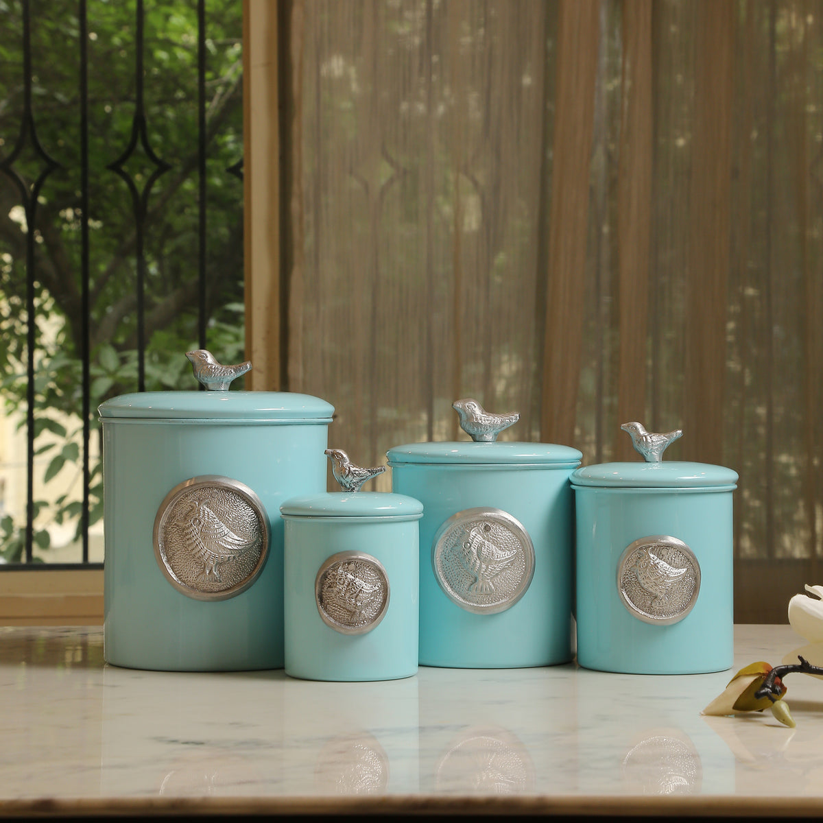 Bird design Blue Canister set – Revive Home