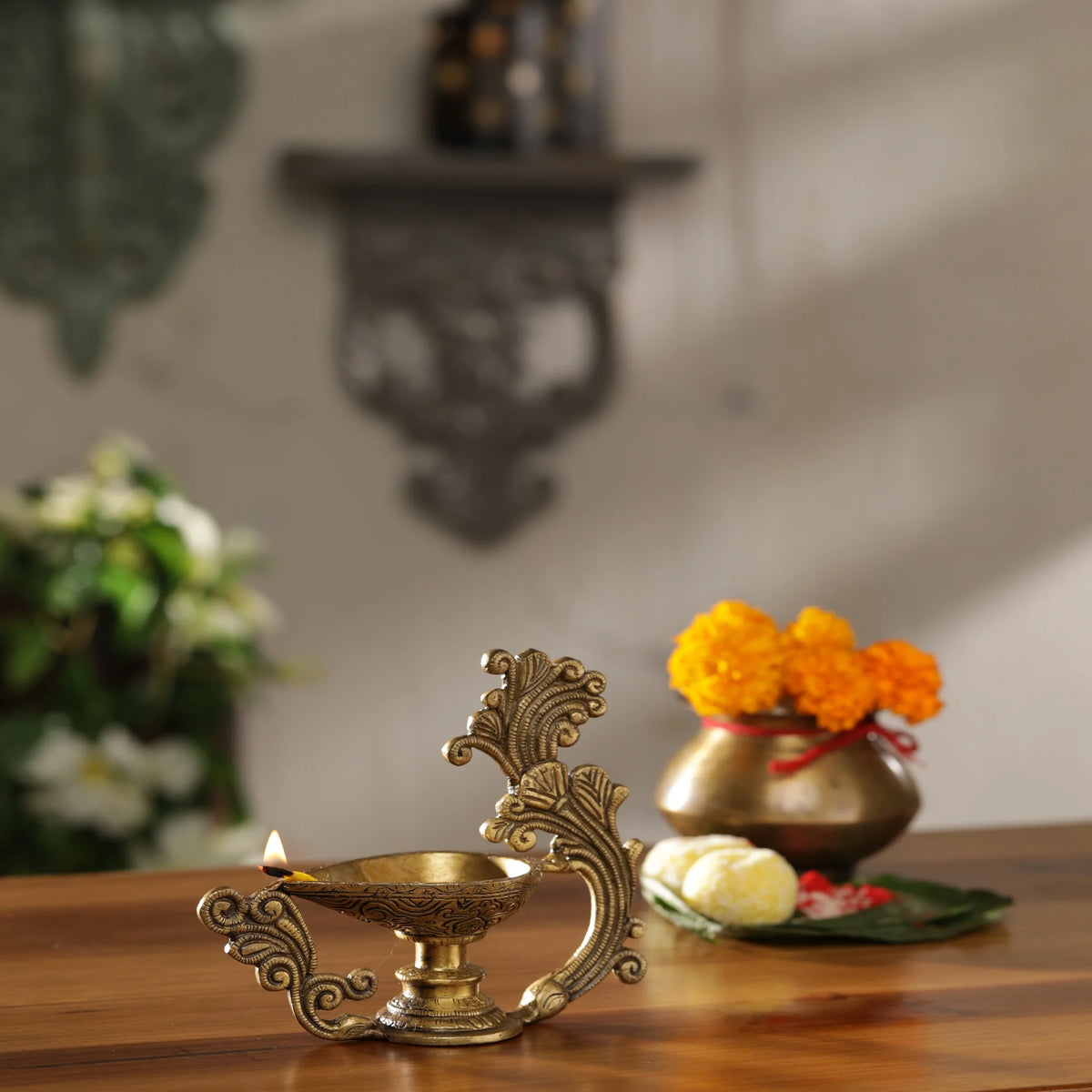 Diya - Brass Diya with Handle – Revive Home
