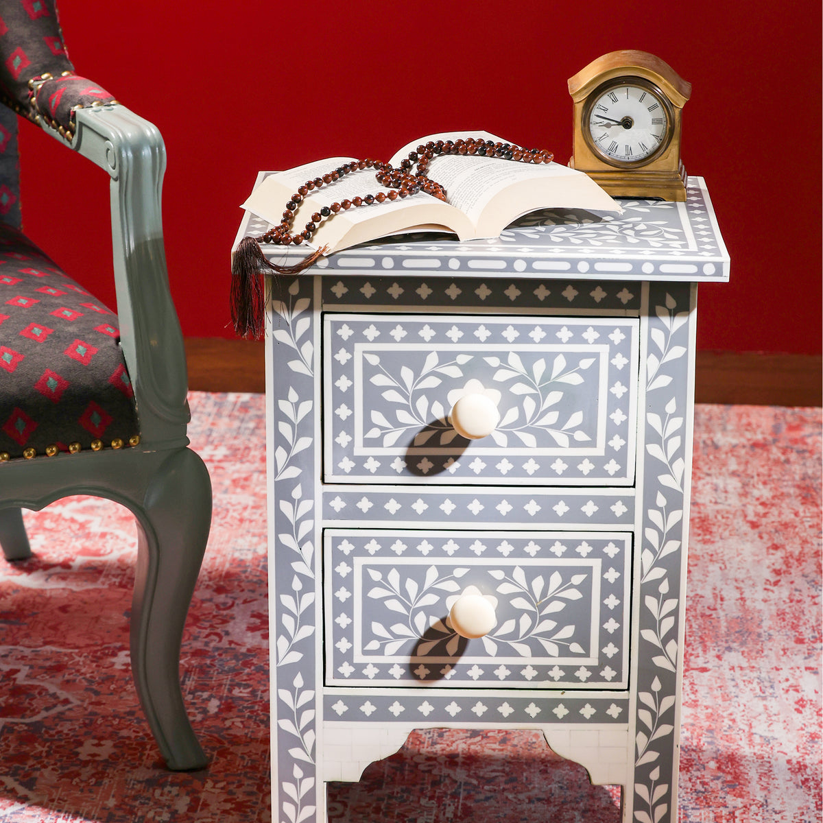 Resin Radiance- Side table with drawers – Revive Home