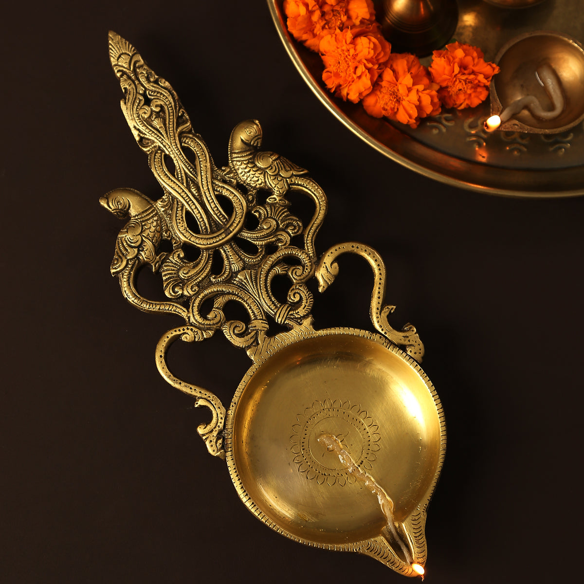 Brass Diya with Jaali design – Revive Home