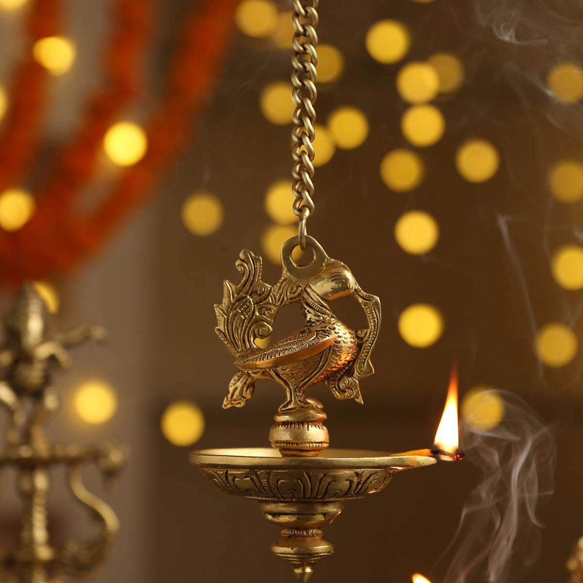 Peacock Hanging Diya – Revive Home