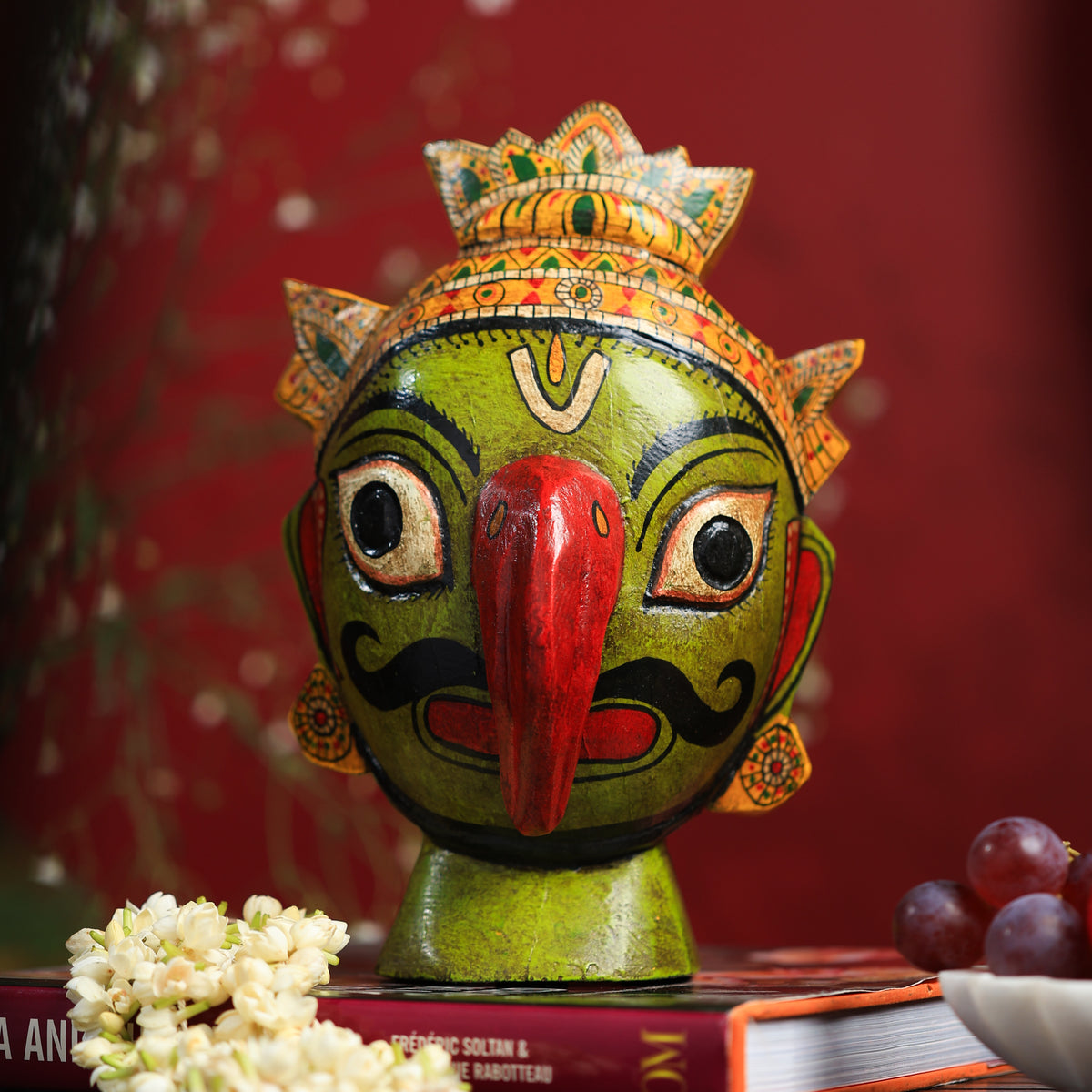 Wooden Garuda face on stand – Revive Home
