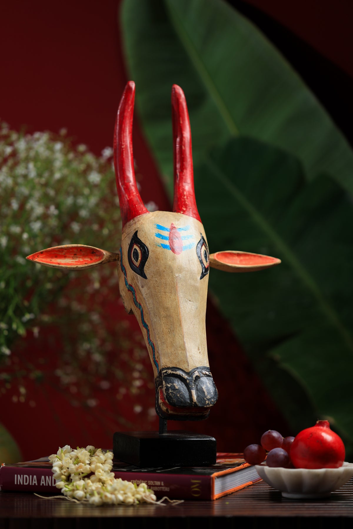 Buy Vintage Finish Wooden Cow Head Wall Hanging Decor | Revive Home