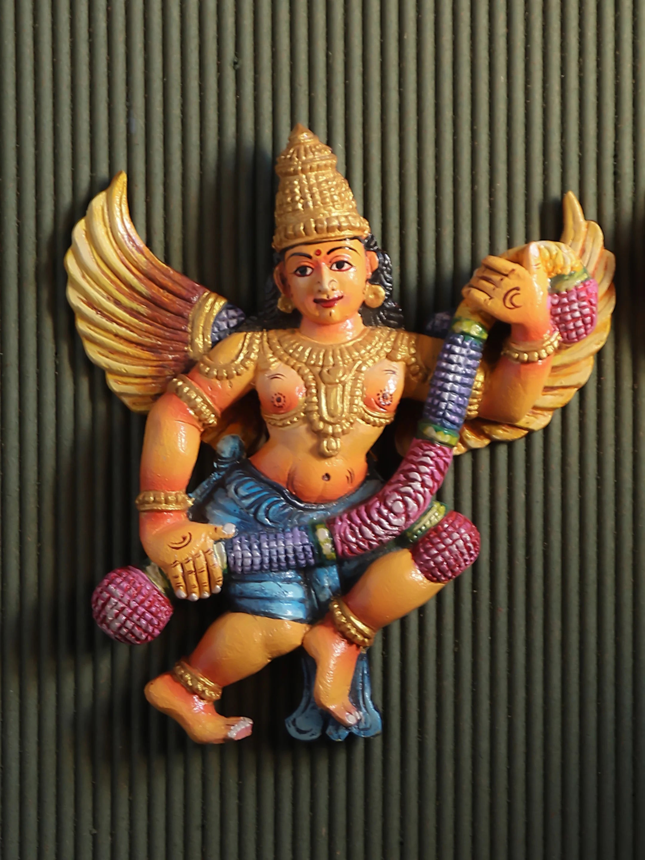 Wooden Whisper - Gandharva with Garland/veena – Revive Home