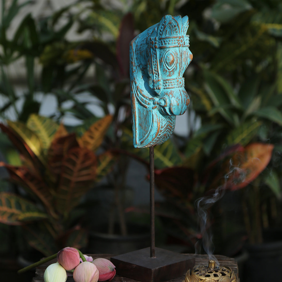 Wooden Distressed Horse on Stand – Revive Home